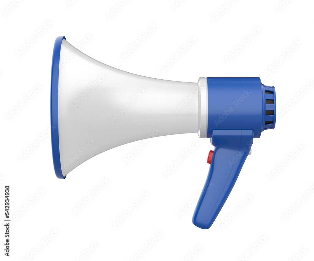 Side view of electric megaphone on transparent background Stock ...