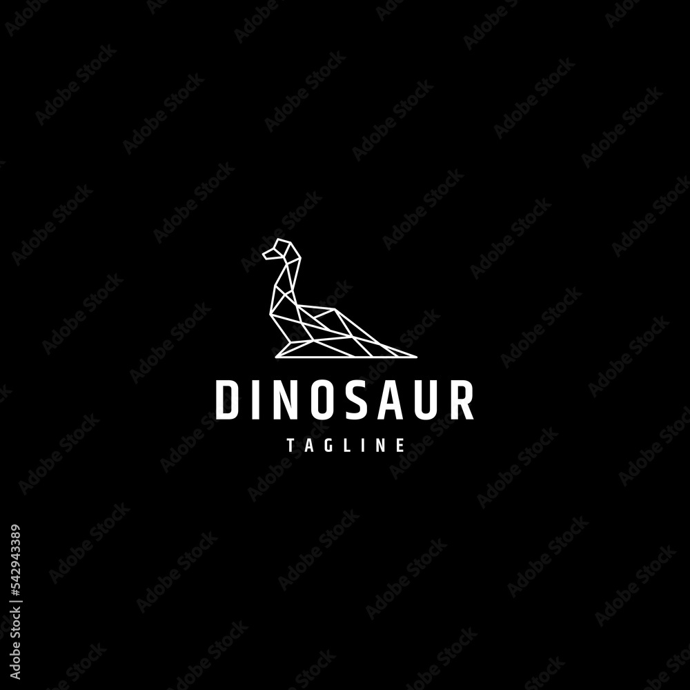 Dinosaur line art logo design template Stock Vector | Adobe Stock