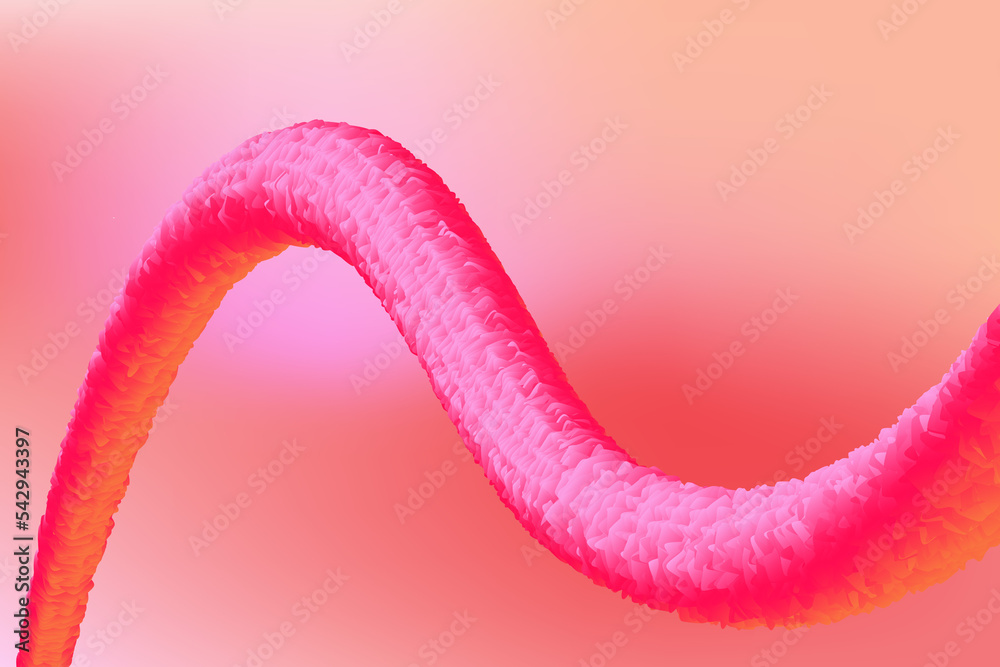 Abstract 3d shape. Vector background with curved futuristic object ...