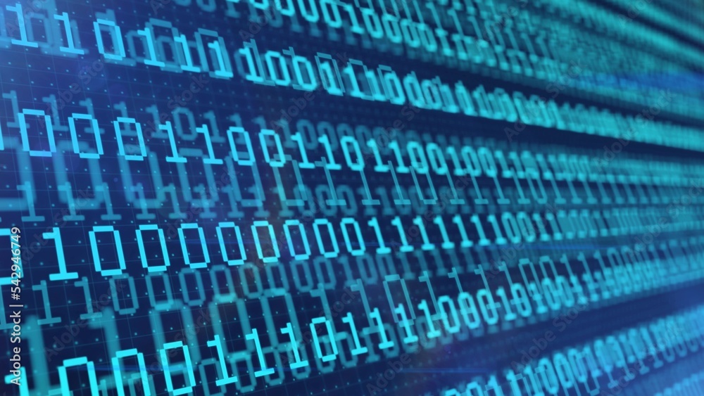 Digital binary code background, composed by a sequence of zero and one ...