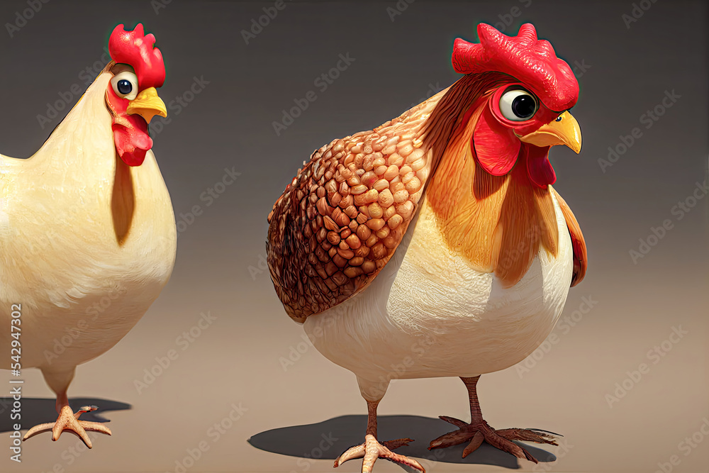 Huhn Maishuhn Huhn aus Mais Chicken in the Corn Karikatur Cartoon ...