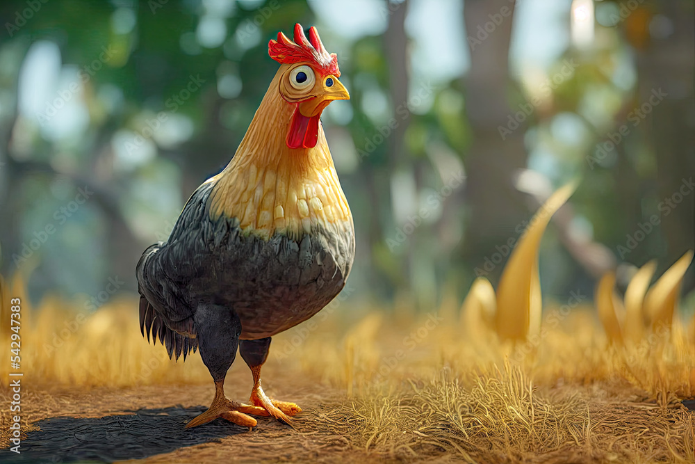 Huhn Maishuhn Huhn aus Mais Chicken in the Corn Karikatur Cartoon ...