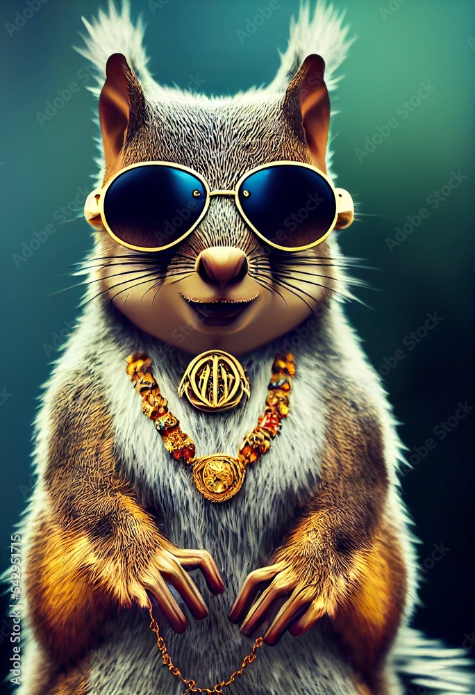 Midjourney render of gangsta squirrel ilustración de Stock | Adobe Stock