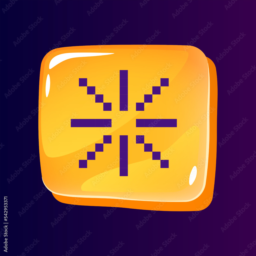 Wait For Loading Glossy Ui Button With Pixelated Color Icon