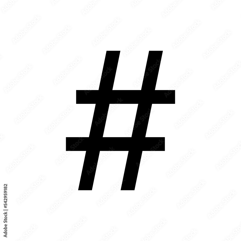 Hashtag Sign. Tagline Icon Symbol for Logo, Apps, Website, Art ...