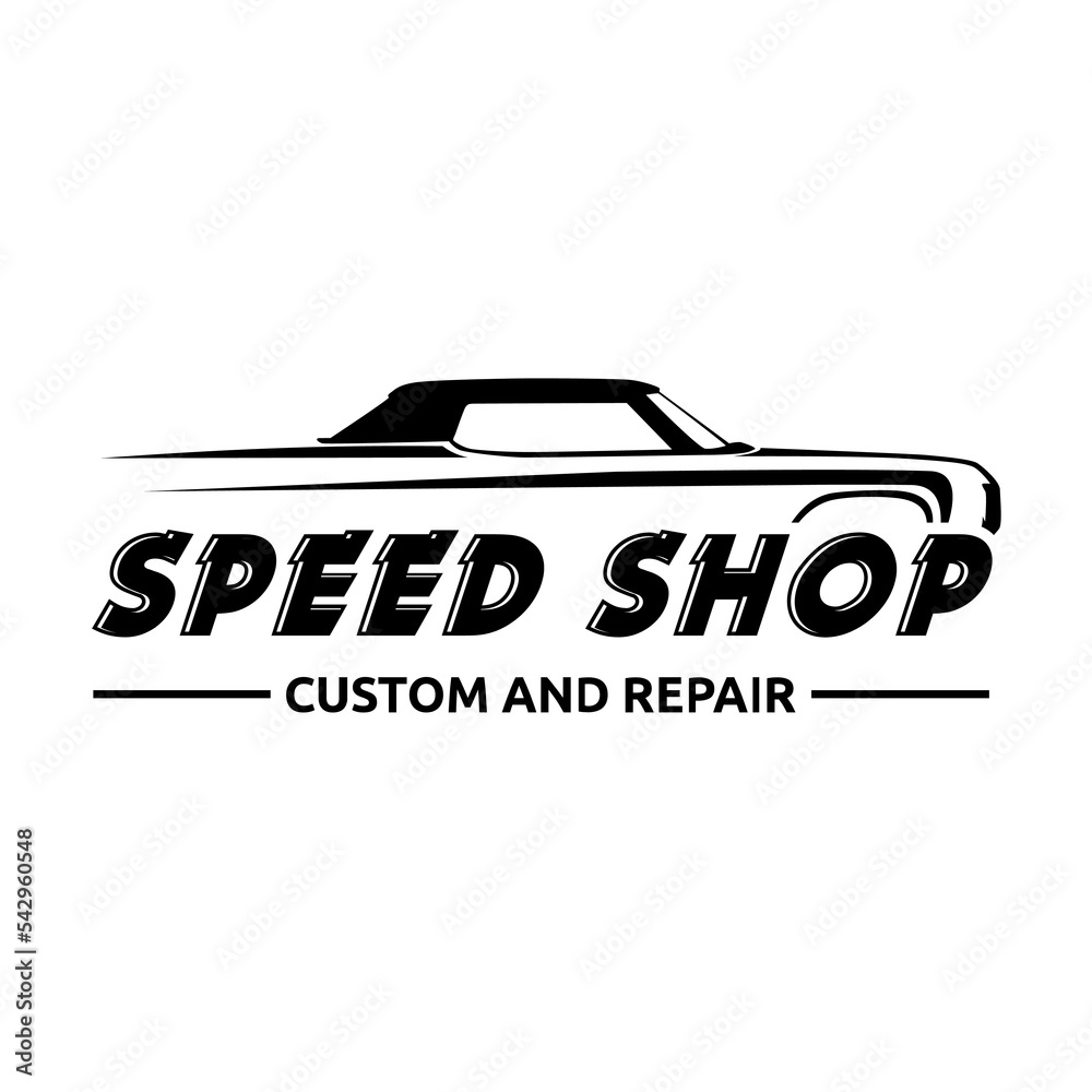 Speed shop custom and repair logo vector. Stock Vector | Adobe Stock