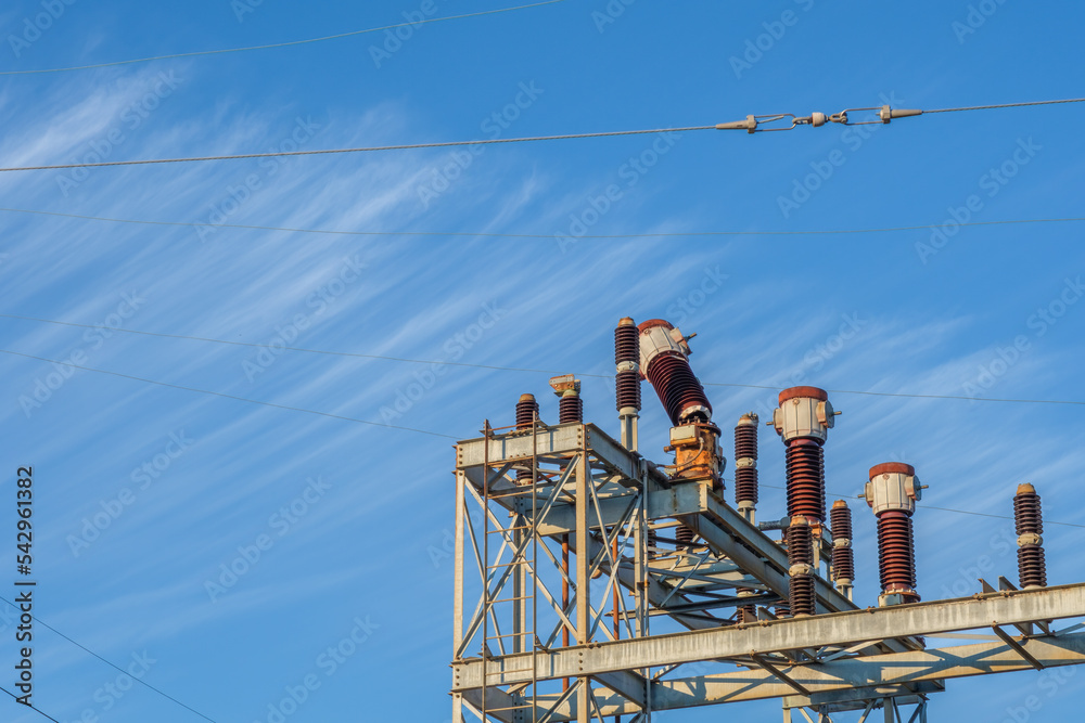 Section of a Power Station with a Storm Damaged Component on a Wispy ...