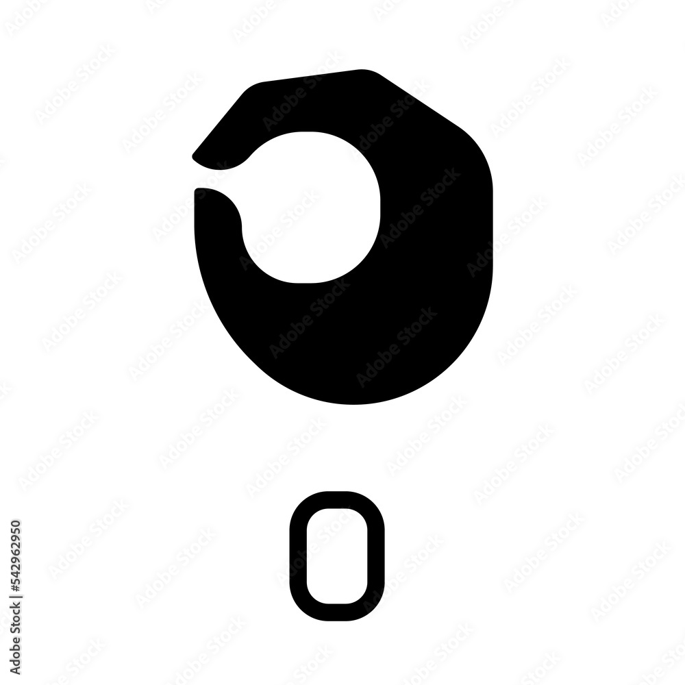 Singing letter O in ASL black glyph icon. System of nonverbal ...