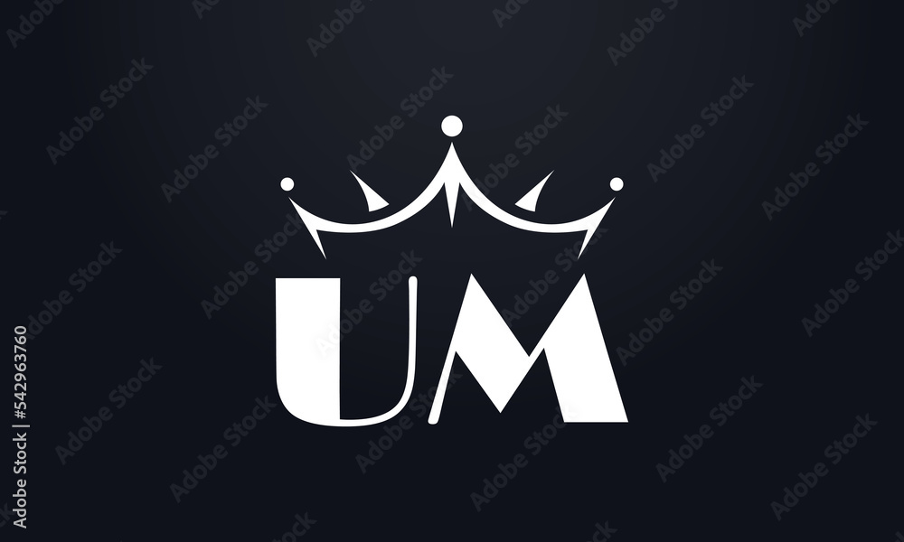 king crown logo design vector and extra bold queen symbol Stock Vector ...