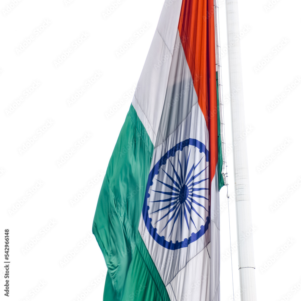 Foto Stock India flag flying high at Connaught Place with pride in blue ...