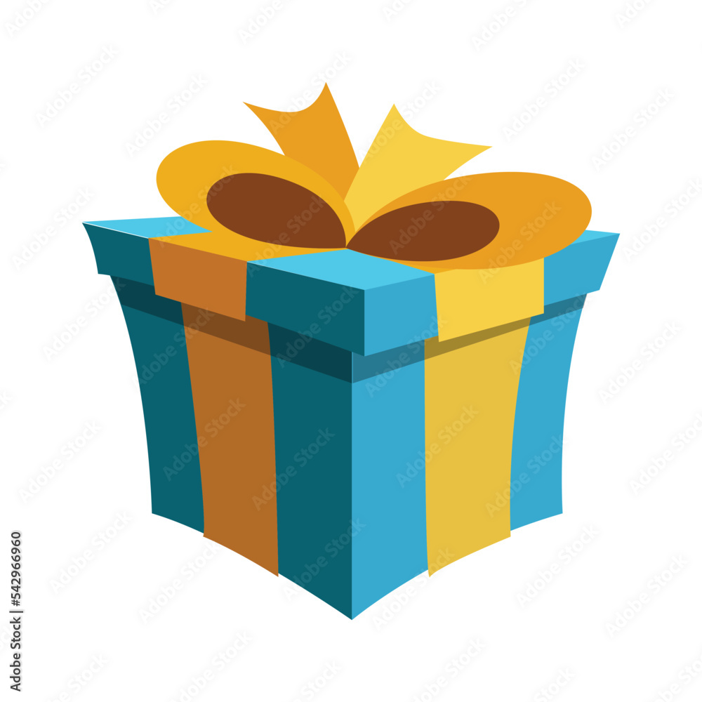 Wrapped Gift vector flat emoji icon design. Isolated Present or gift in ...