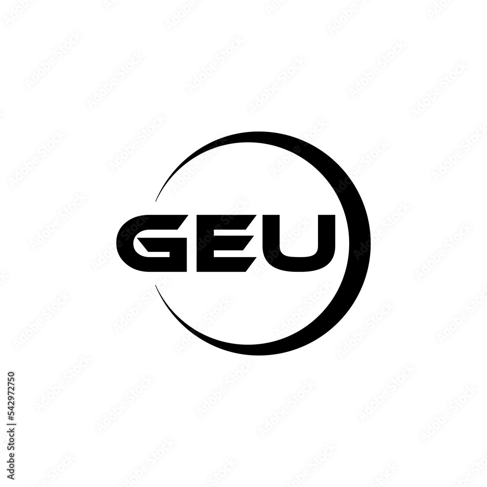 GEU letter logo design with white background in illustrator, vector ...