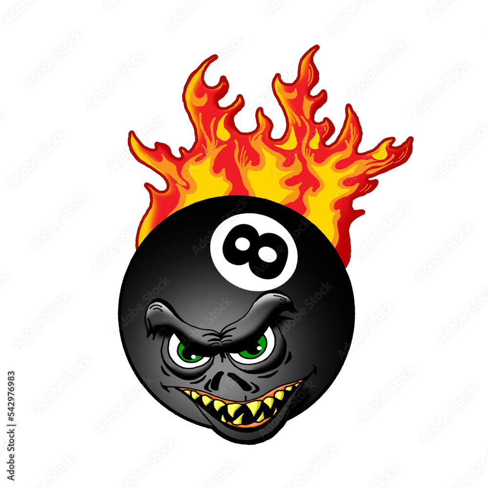 Flaming 8 Ball Stock Illustration | Adobe Stock