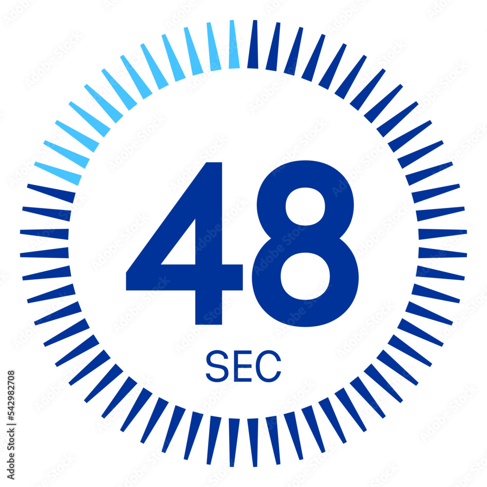 48 seconds,concept of time,timer icon,vector illustration,circle time ...