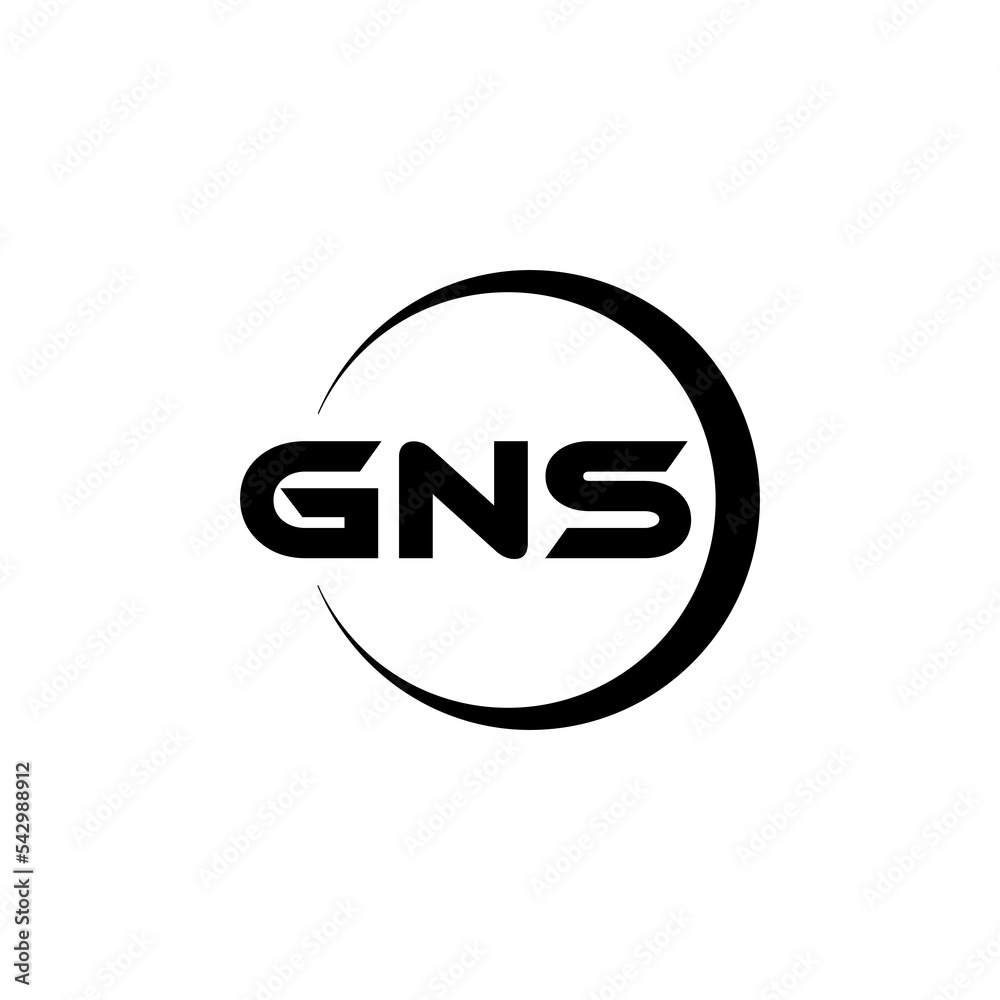 GNS letter logo design with white background in illustrator, vector ...