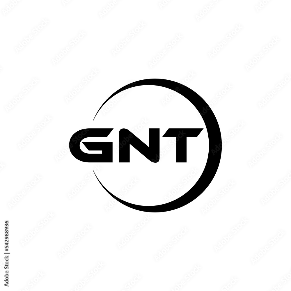 GNT letter logo design with white background in illustrator, vector ...
