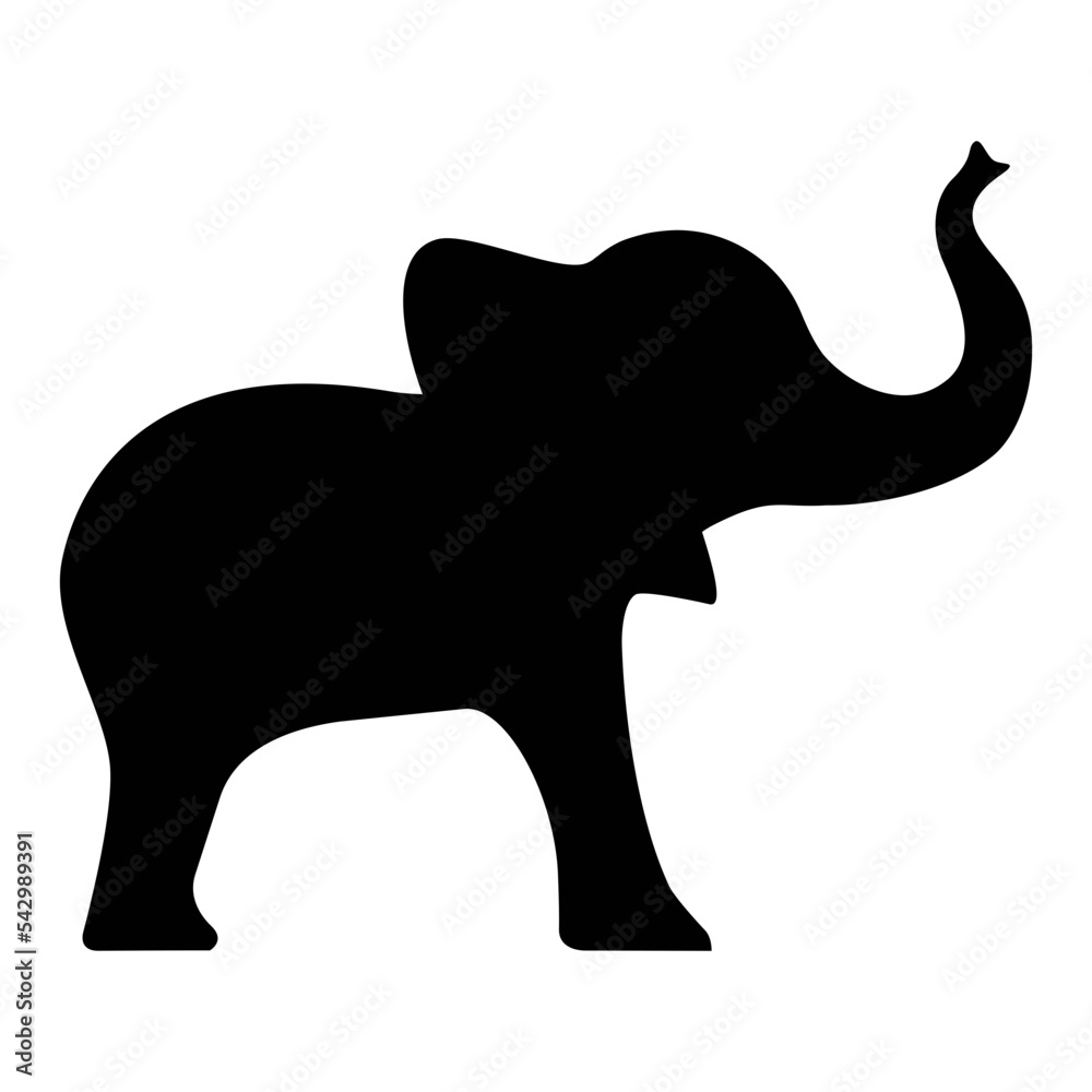 Baby elephant silhouette Stock Vector | Adobe Stock