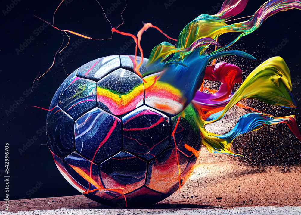 colorful, creative soccer ball. Color explosion. Stock Illustration ...