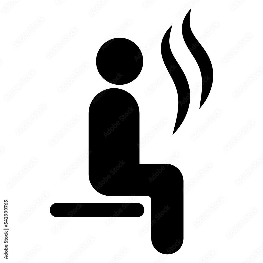 Man in sauna silhouette icon. Sauna Room Vector illustration. Stock Vector | Adobe Stock