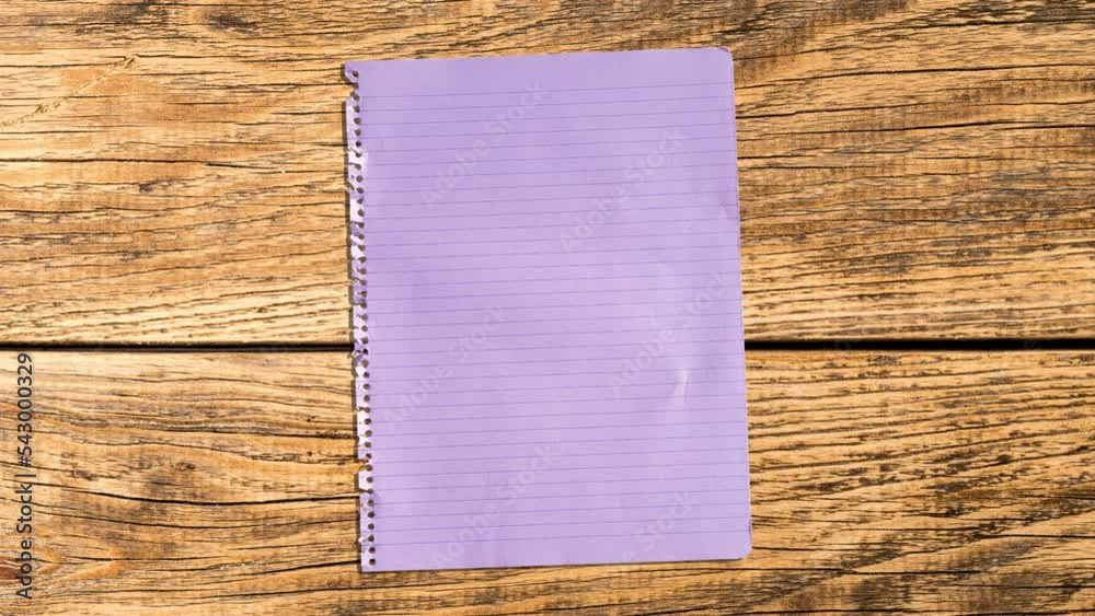 Purple lined paper animation transparent alpha background with shadow ...