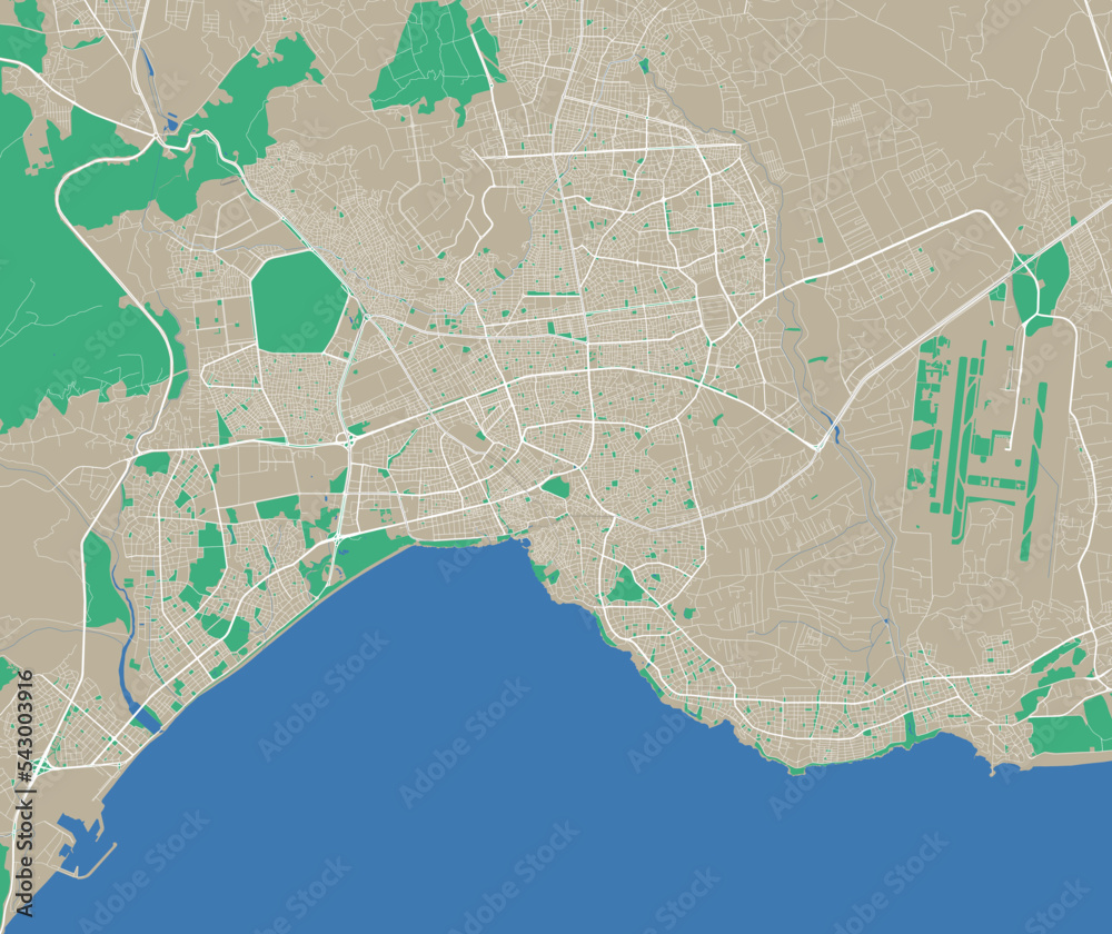 Antalya map. Detailed map of Antalya city administrative area ...