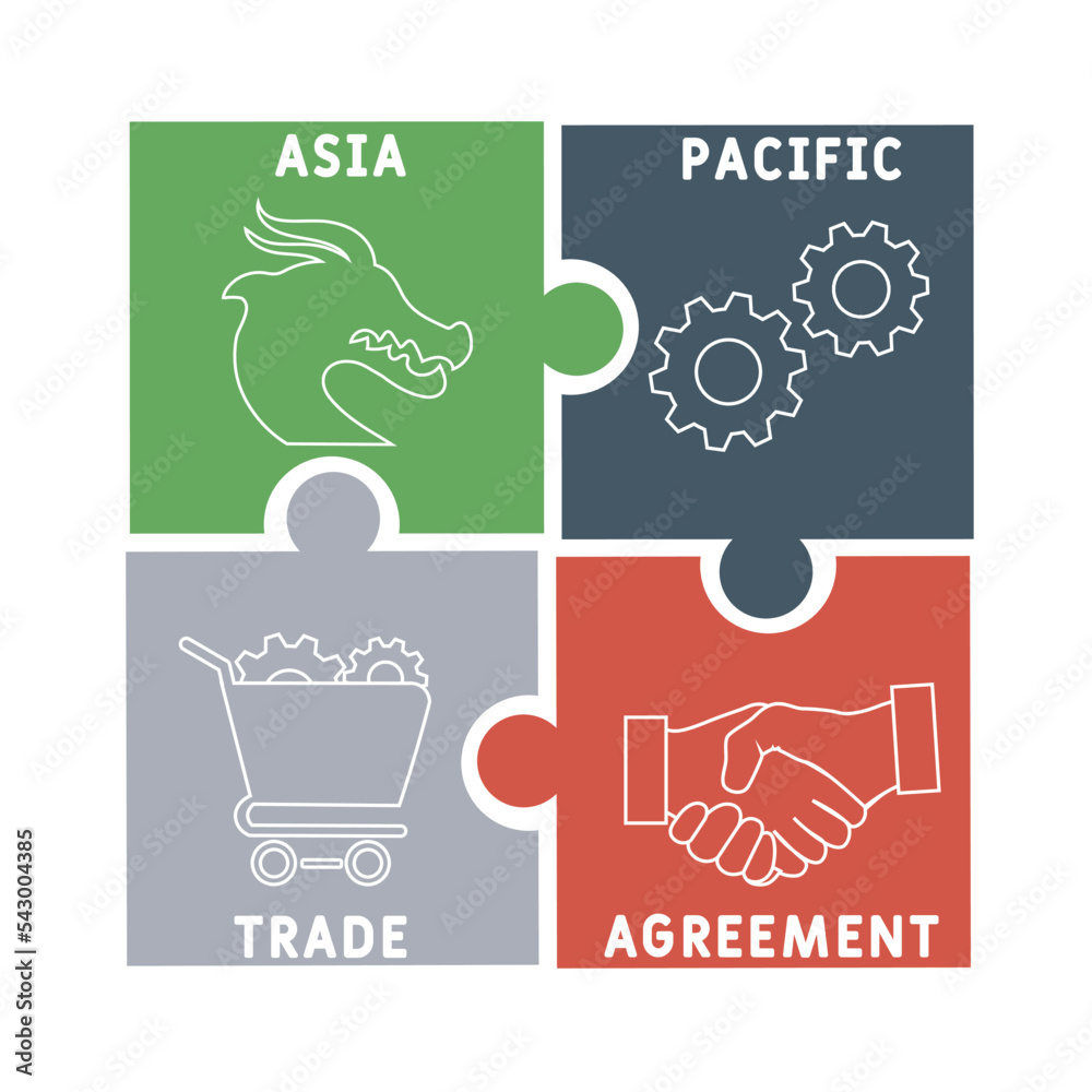 apta - asia pacific trade agreement acronym. business concept ...