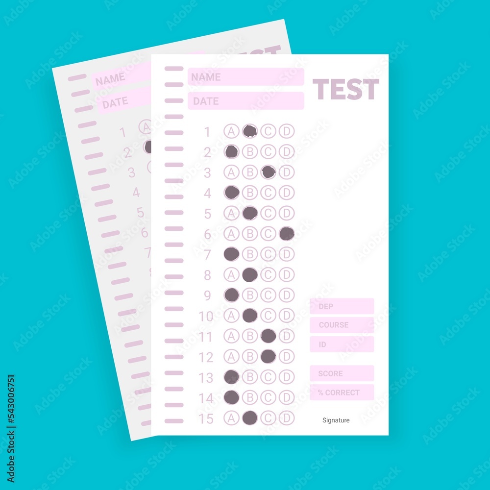 Multiple choice question paper. A simple OMR sheet used for competitive ...
