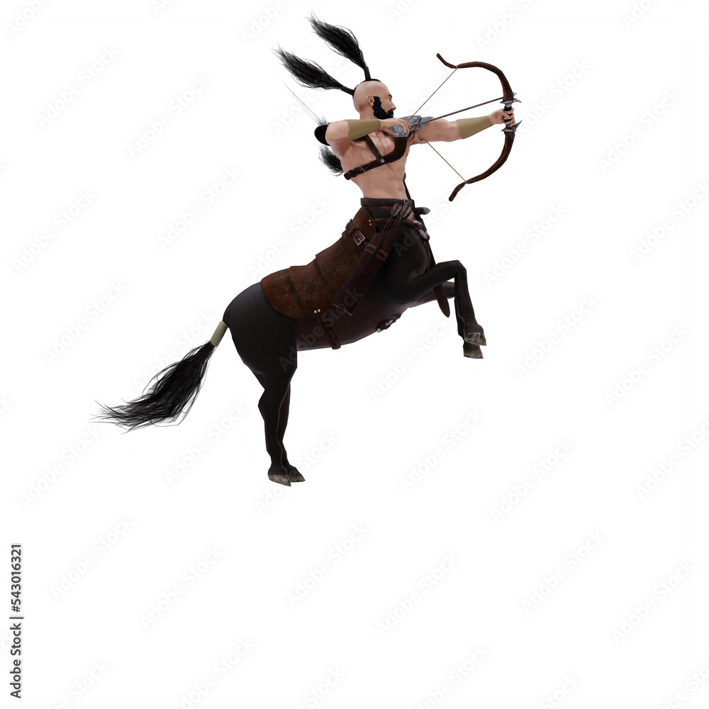 Centaur greek mythology creature half man half horse isolated model ...