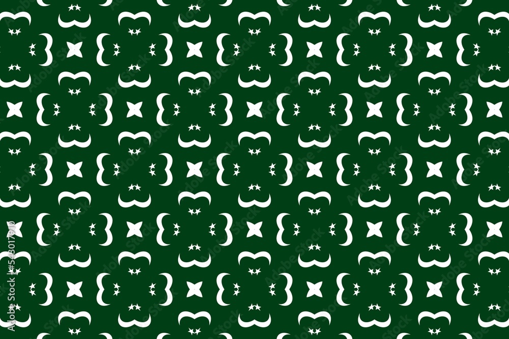 Geometric pattern in the colors of the national flag of Pakistan. The ...
