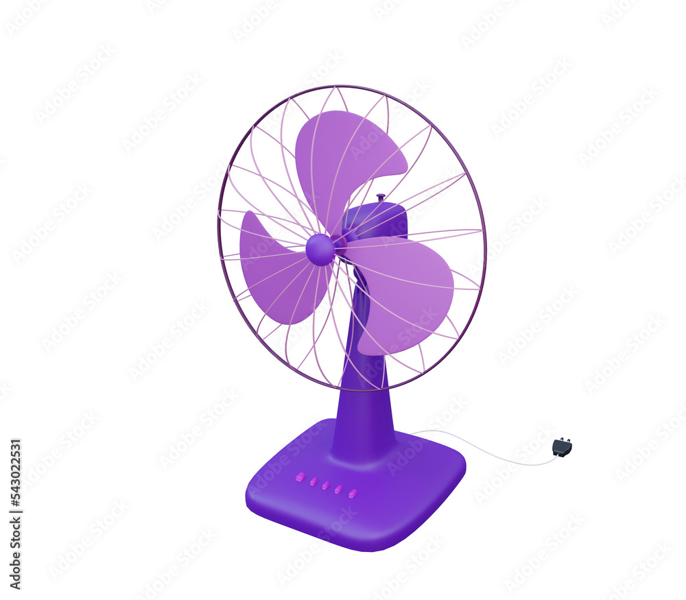 3D purple electric fan, Realistic object, 3D mock up. 3D render ...
