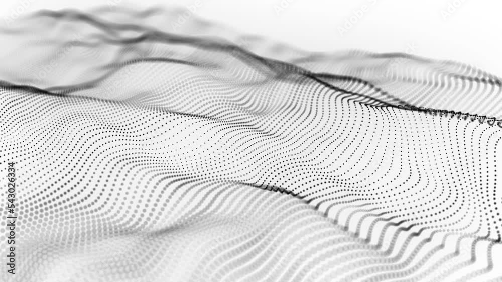 Abstract wave in white background. Wave of particles. Concept of ...