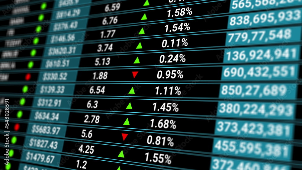 Abstract background with stock market digits. Currency rate chart with ...