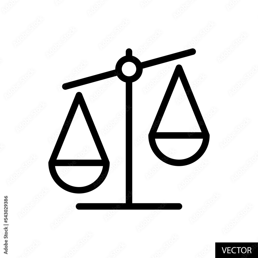 Scales vector icon in line style design for website, app, UI, isolated ...