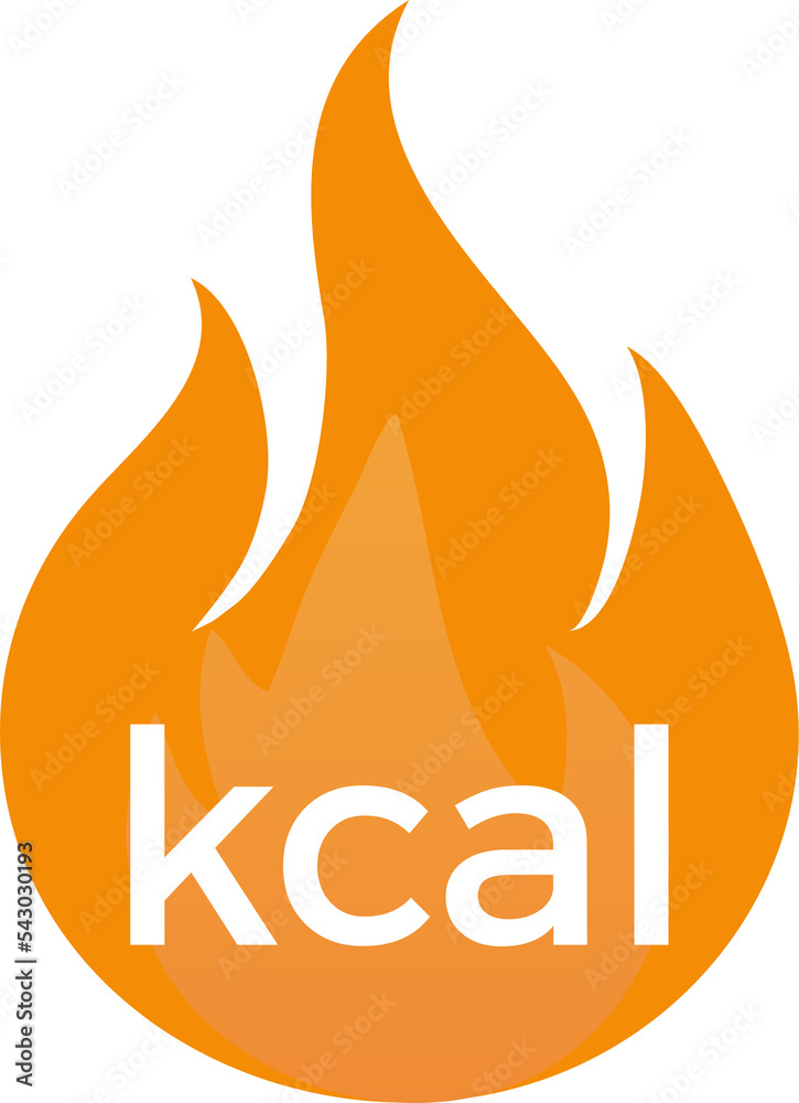 Kcal icon. Kilocalorie symbolic emblem for food products cover ...