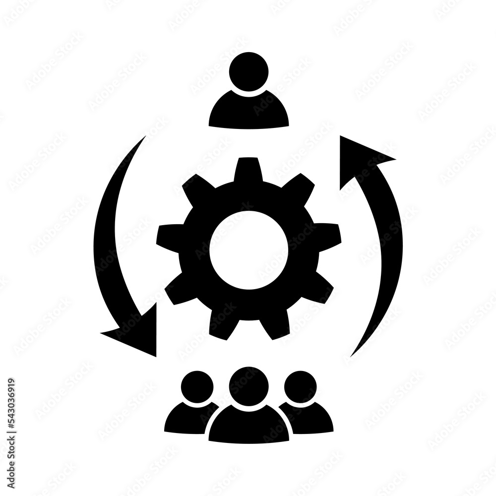User interaction icon in flat style. People interaction symbol on white ...