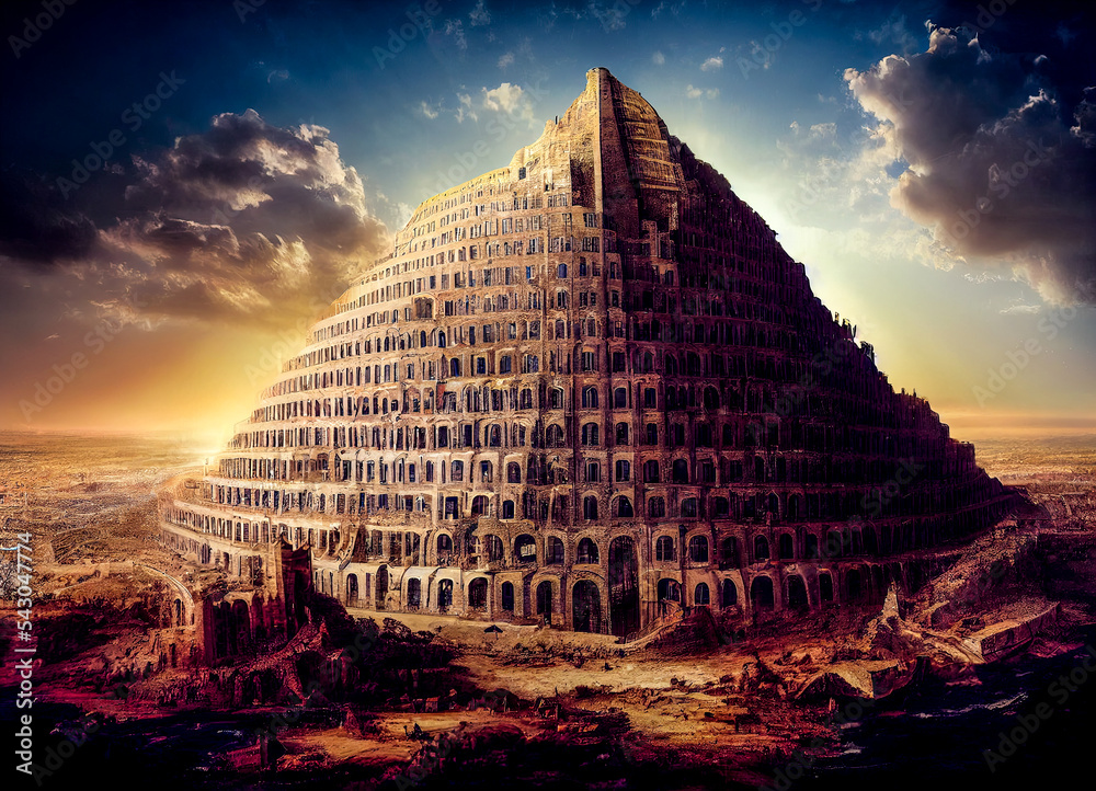 Tower of Babel concept art, digitally generated Stock Illustration ...