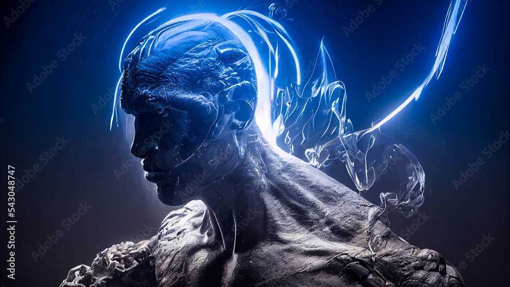 Prometheus character design, titan fire god, digitally rendered Stock ...