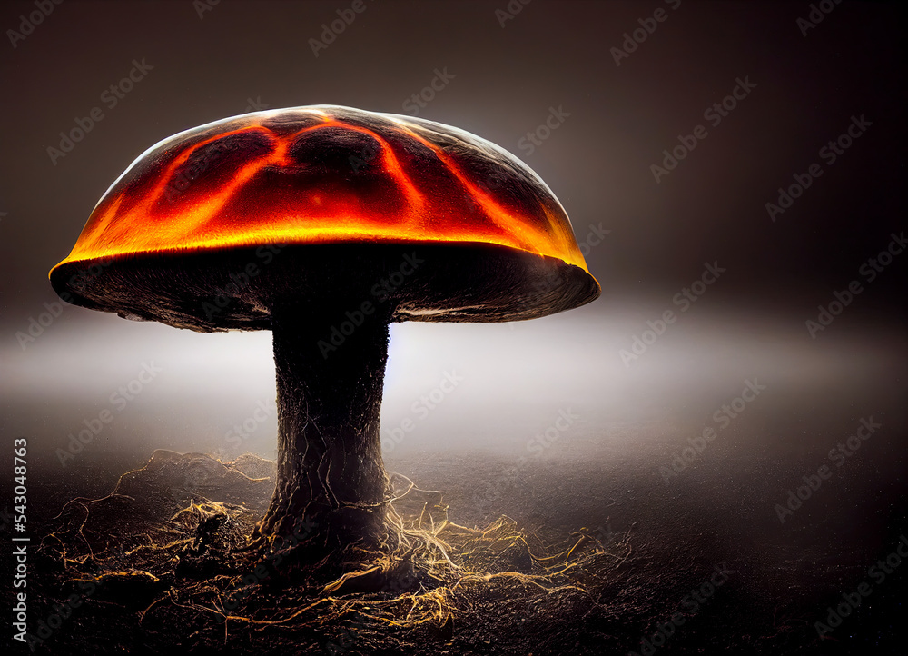 Radioactive mushroom, nuclear war, apocalypse concept, mushroom cloud ...