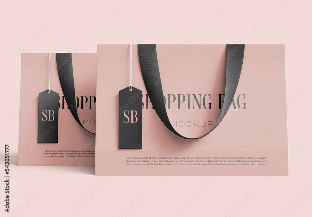 Two Bag with Label Mockup Stock Template | Adobe Stock