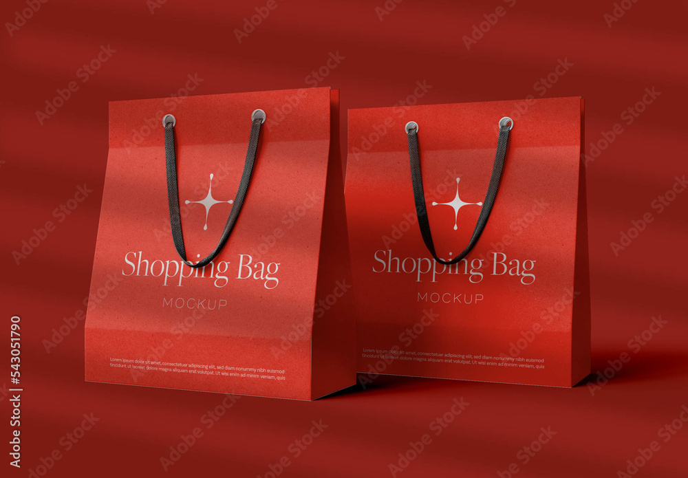 Two Cardboard Bags Mockup Stock Template | Adobe Stock
