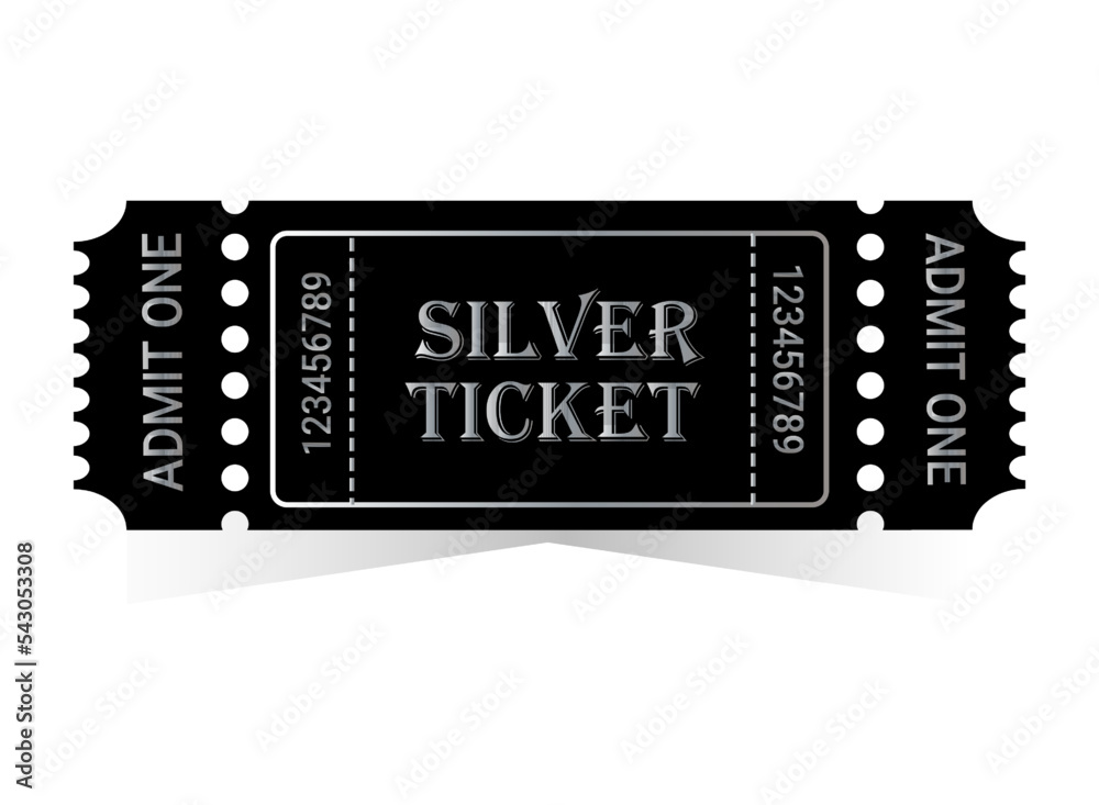 Silver ticket vector illustration Stock Vector | Adobe Stock