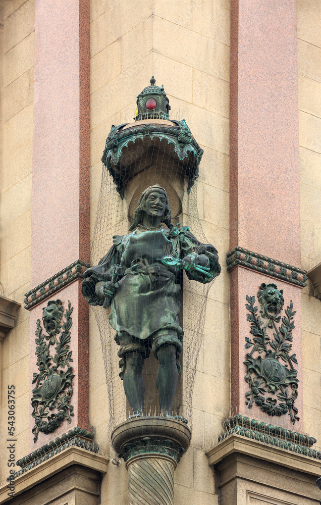 Poster Architecture detail Gothic statue of a worker man in Vienna ...