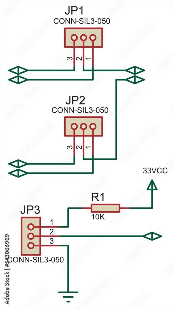 Vector schematic diagram of electrical circuit with resistor, connector ...