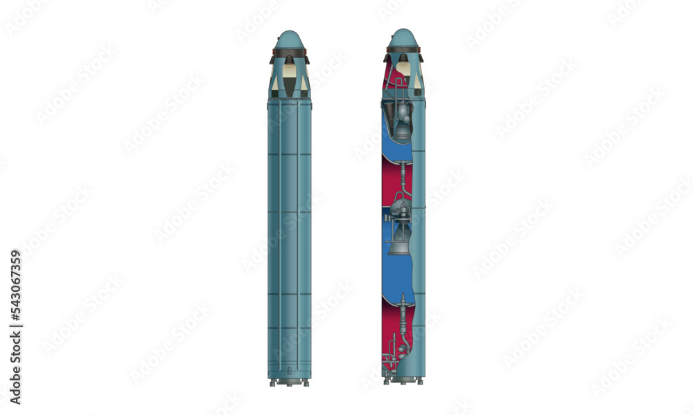 russian nuclear missile Sineva R29-RMU2 Stock Vector | Adobe Stock