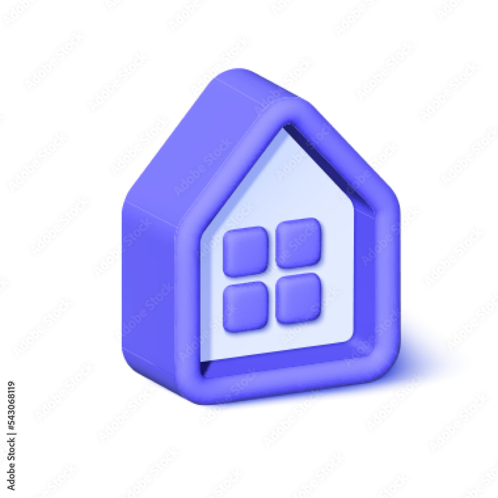 Minimal house symbol. Home icon in 3d style, great design for any ...