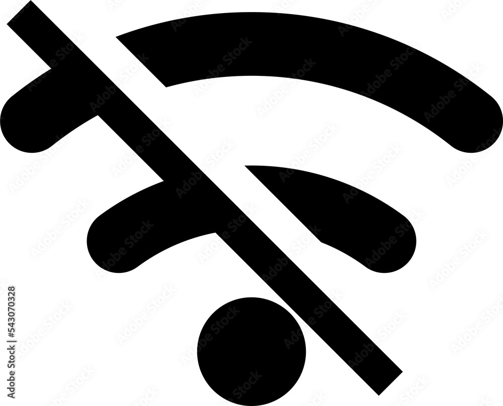Wifi icon in black. No network symbol in png. Network sign. No Internet ...