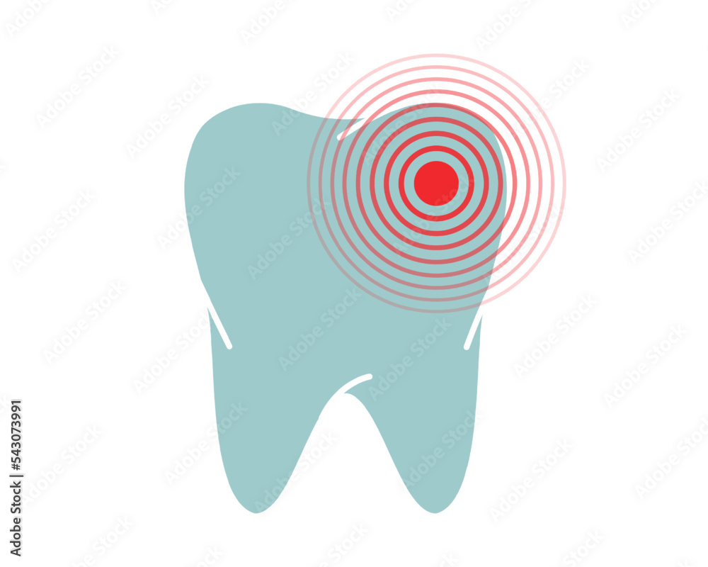 Human tooth pain symbol. Tooth ache icon. Vector illustration. Human ...
