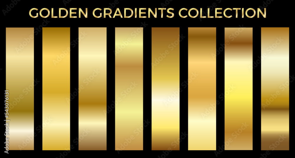 Gold texture gradient background vector set Stock Vector | Adobe Stock