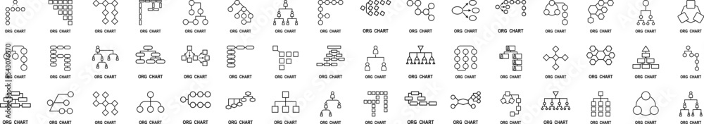 Org chart icons collection vector illustration design Stock Vector ...