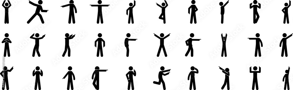 Man pointing finger icons collection vector illustration design Stock ...